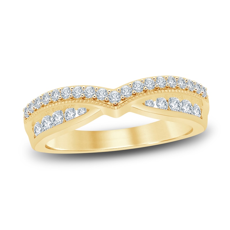 Diamond Contour Anniversary Band 1/2 ct tw Round 14K Yellow Gold | Jared