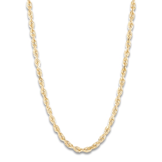 Solid Glitter Rope Necklace 14K Yellow Gold 24" 2.4mm | Jared