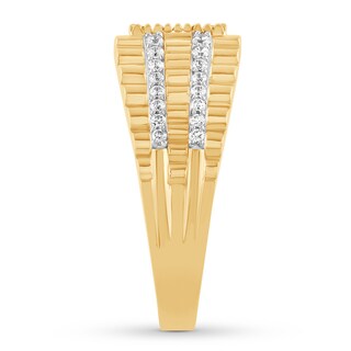 Men's Diamond Ring 1/2 ct tw Brown & White 10K Yellow Gold | Jared