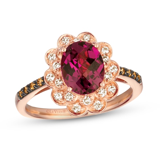 Le Vian Natural Rhodolite Garnet Ring 1/4 ct tw Diamonds 14K Strawberry ...