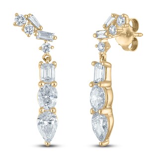 Multi-Cut Diamond Drop Earrings 1-3/4 ct tw 14K Yellow Gold | Jared
