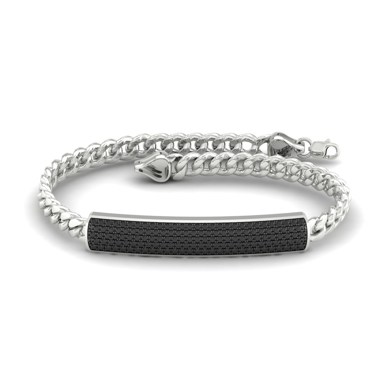 Men's Black Diamond Bracelet 2 ct tw Round 10K White Gold 8.5" | Jared