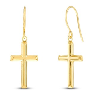 Cross Drop Earrings 14K Yellow Gold | Jared