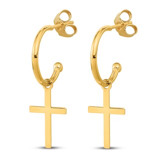 Cross Dangle Earrings 14K Yellow Gold | Jared
