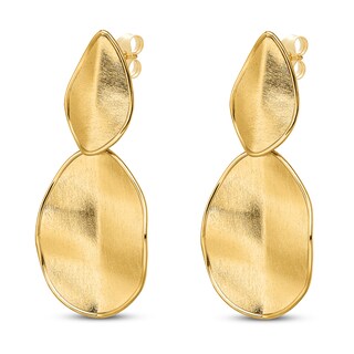 Textured Post Dangle Earrings 14K Yellow Gold | Jared