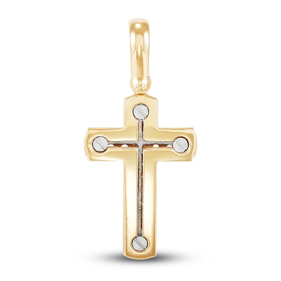 LUSSO by Italia D'Oro Men's Cross Charm 14K Yellow Gold | Jared