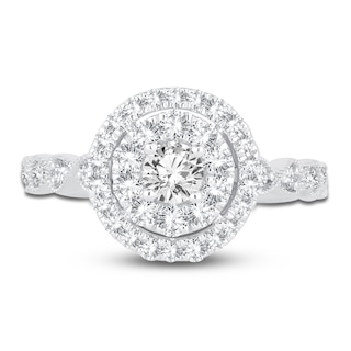 Diamond Double Halo Engagement Ring 3/4 ct tw 14K White Gold | Jared