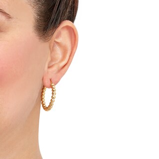 Beaded Hoop Earrings 10K Yellow Gold 29mm | Jared
