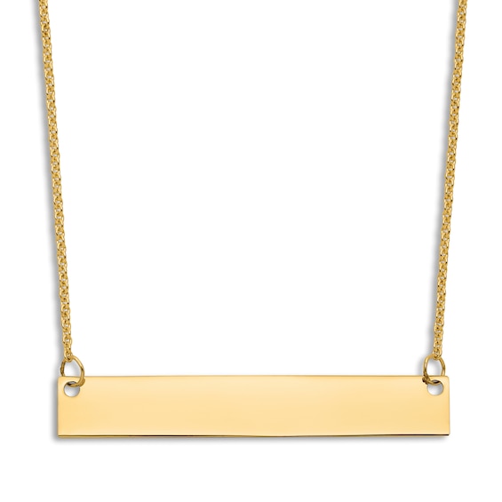 Engravable Bar Necklace 14K Yellow Gold | Jared
