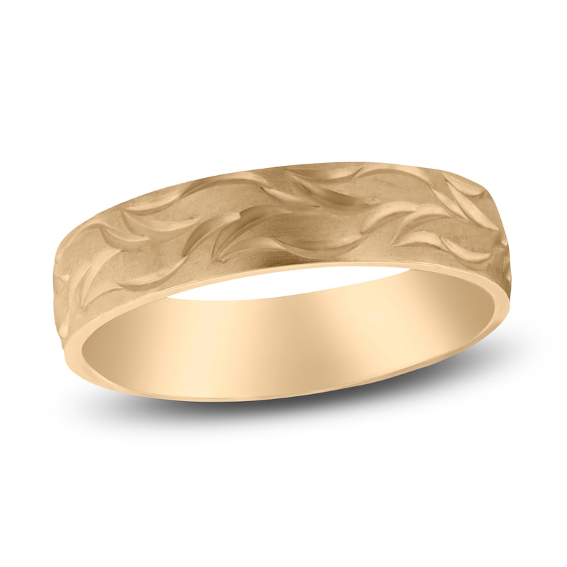 Men's Scroll Wedding Band 14K Yellow Gold 7mm | Jared