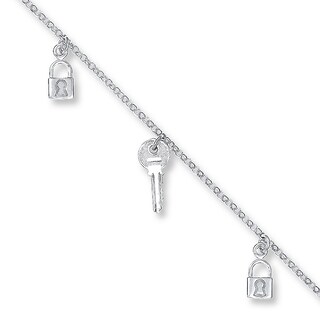 Lock & Key Anklet Sterling Silver 10 Length | Jared