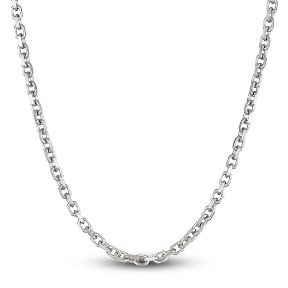 Men's Diamond-Cut Solid Cable Chain Necklace Sterling Silver 5.0mm 20 ...