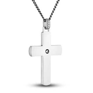 1933 by Esquire Men's Carbon Fiber Cross Pendant Necklace Sterling ...