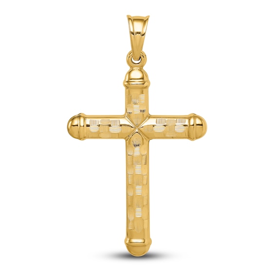 Diamond-Cut Cross Charm 14K Yellow Gold | Jared