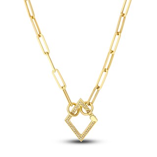 Diamond Rhombus Push Lock Charm 1/5 ct tw Round 14K Yellow Gold | Jared