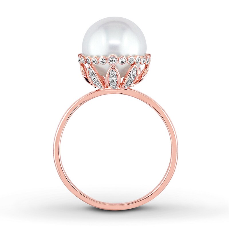 Rose Gold Pearl Engagement Rings