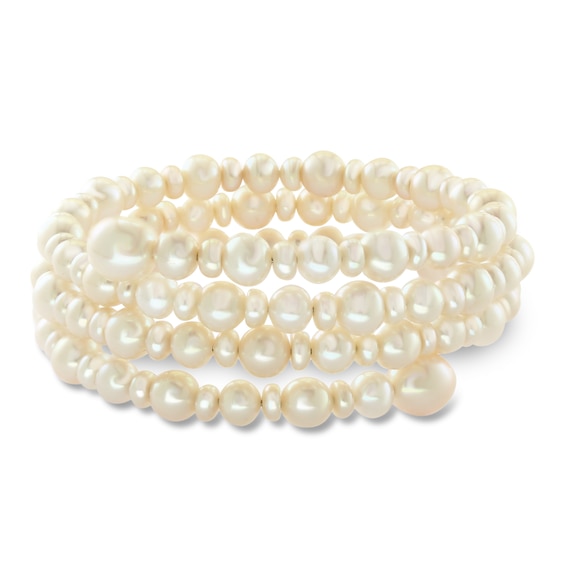 Lali Jewels Cultured Freshwater Pearl Wire Wrap Bangle Bracelet 14k