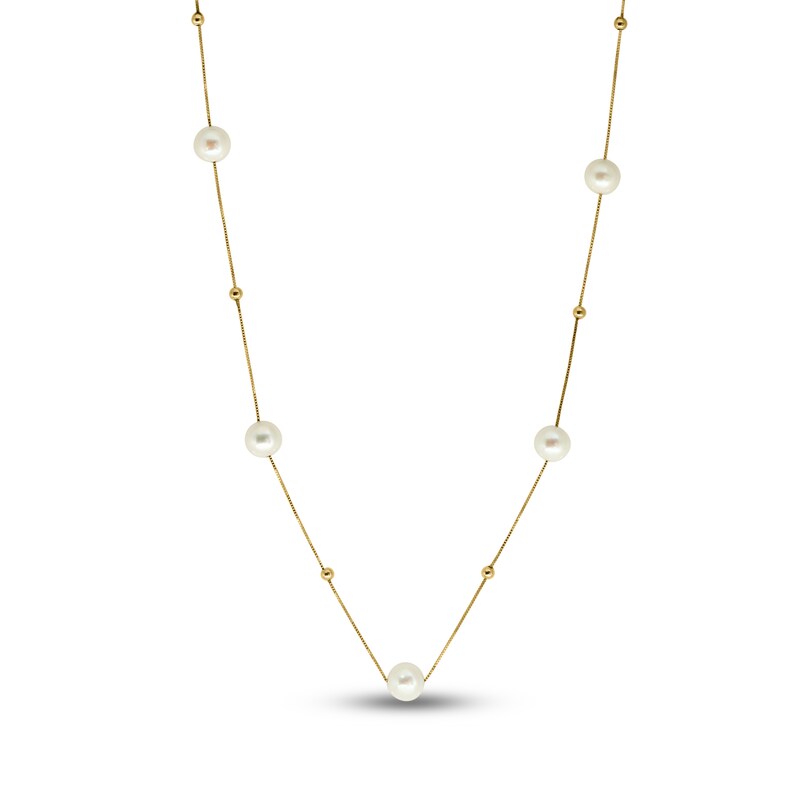 Lali Jewels Freshwater Cultured Pearl Necklace 14k Yellow Gold 17 5