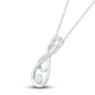 Lab-Created Opal & Diamond Infinity Necklace Sterling Silver | Jared
