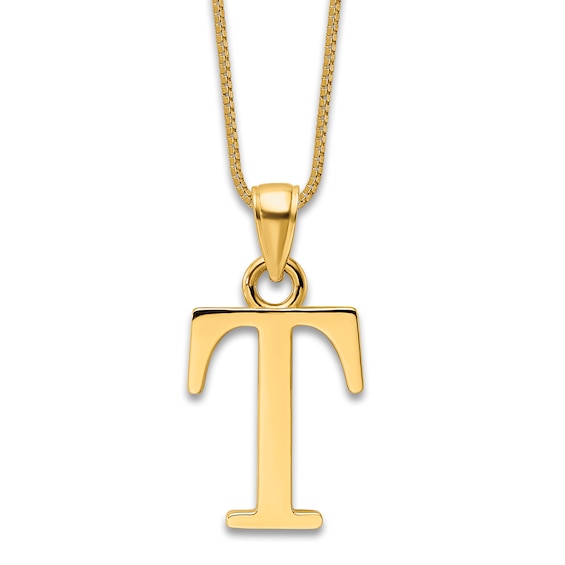 Initial T Necklace 14K Yellow Gold 18" | Jared