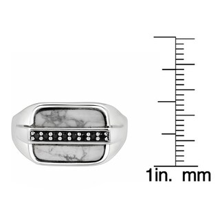 Men's Natural Black Spinel & Howlite Ring Sterling Silver | Jared