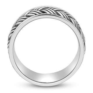 Men's Weave Pattern Ring Oxidized Sterling Silver | Jared