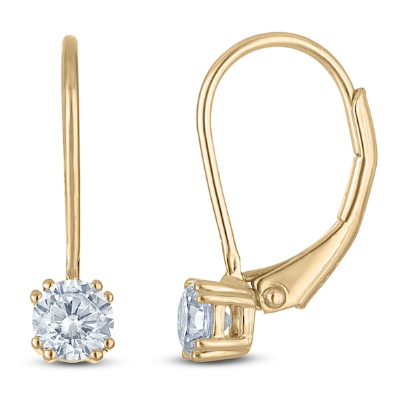 Certified Round-Cut Diamond Solitaire Drop Earrings 1/2 ct tw 14K ...