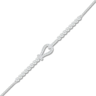 Diamond Interlocking Teardrop Bracelet 1/2 ct tw 10K White Gold 7.5 ...