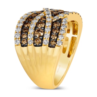 Le Vian Wrapped In Chocolate Diamond Ring 1-7/8 ct tw Round 14K Honey ...