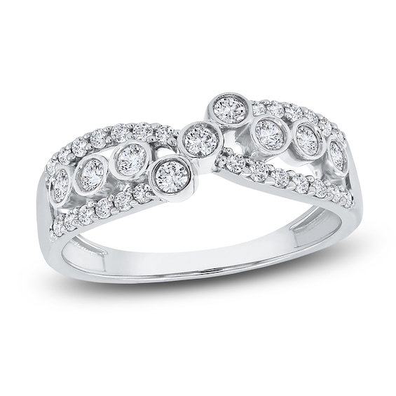 Diamond Bezel Multi Row Ring 1/2 ct tw Round 14K White Gold | Jared