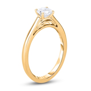 Diamond Solitaire Engagement Ring 1/4 ct tw Round 14K Yellow Gold (I2/I ...
