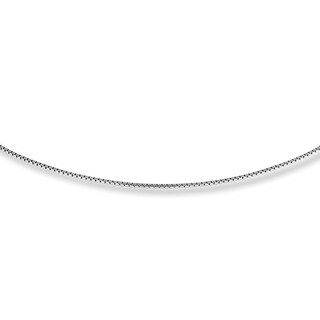 Adjustable Solid Box Chain 14K White Gold 16"-20" Length 1.1mm | Jared