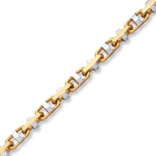 Solid Boston Link Chain 10K Two-Tone Gold 22" Length 5.25mm | Jared