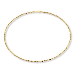 Solid Glitter Rope Chain Necklace 14K Yellow Gold 24" Length 2mm | Jared
