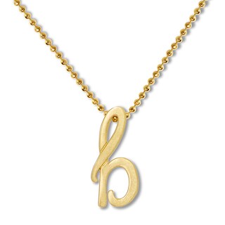Alex Woo Autograph Letter B Necklace 14K Yellow Gold 16" | Jared