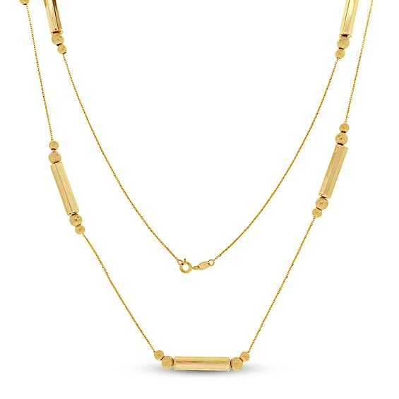 Bar Station Necklace 10K Yellow Gold 32" | Jared