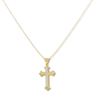 Gothic Cross Necklace 14K Two-Tone Gold 18" | Jared