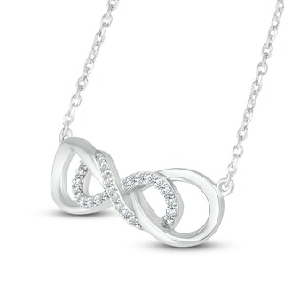 Diamond Infinity Necklace 1/10 ct tw Sterling Silver 18" Adj. | Jared