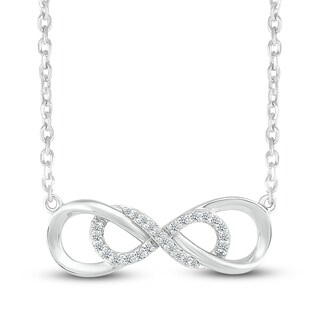 Diamond Infinity Necklace 1/10 ct tw Sterling Silver 18" Adj. | Jared