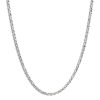 Hollow Rope Necklace 14K White Gold 20 Length 2mm | Jared