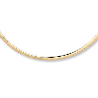 Solid Omega Necklace 14K Yellow Gold 18-inch Length 4mm | Jared