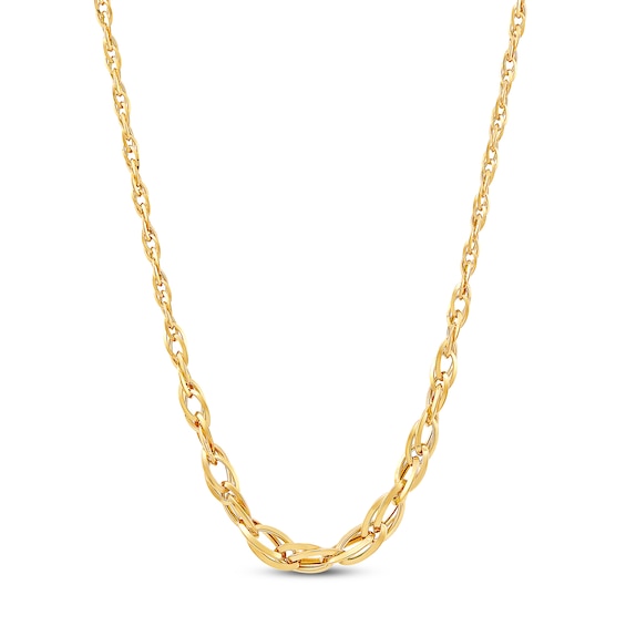 Graduated Oval Interlock Necklace 10K Yellow Gold 17" | Jared
