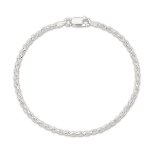 Solid Diamond-Cut Rope Chain Bracelet Sterling Silver 7" 2.25mm | Jared