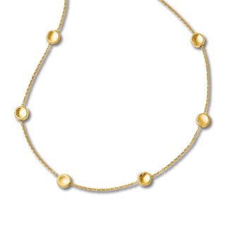 Polished Satin Bead Necklace 14K Yellow Gold 18" | Jared