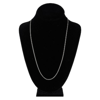 Hollow Snake Chain Necklace 14K White Gold 24" 1mm | Jared