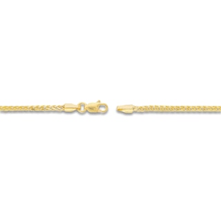 Hollow Square Wheat Chain Necklace 14K Yellow Gold 24" 2.2mm | Jared