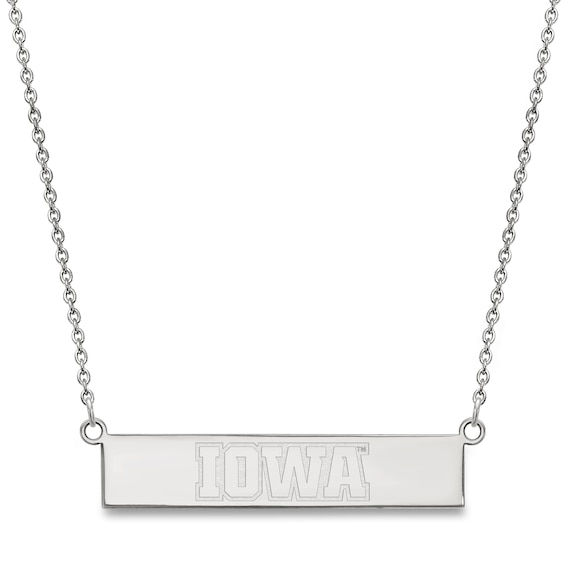 University of Iowa University Small Bar Necklace Sterling Silver 18 ...