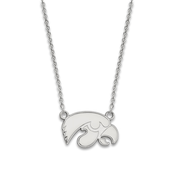 University of Iowa Small Pendant Necklace Sterling Silver 18" | Jared