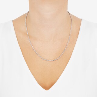 Semi-Solid Glitter Rope Chain Necklace 14K White Gold 20" 2mm | Jared