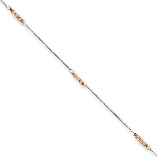 Mirror Bead Anklet 14K Two-Tone Gold 8-9" Adjustable | Jared